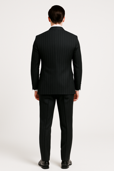 SOOTZ Black Pinstripe Double-Breasted Suit – Italian Wool – SOOTZ ...